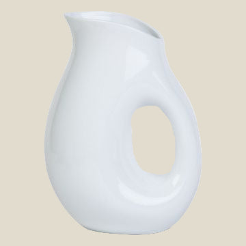 White, Oval Pitcher - ANGEL OAK HOME