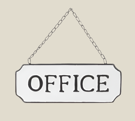 Metal Office Sign - ANGEL OAK HOME